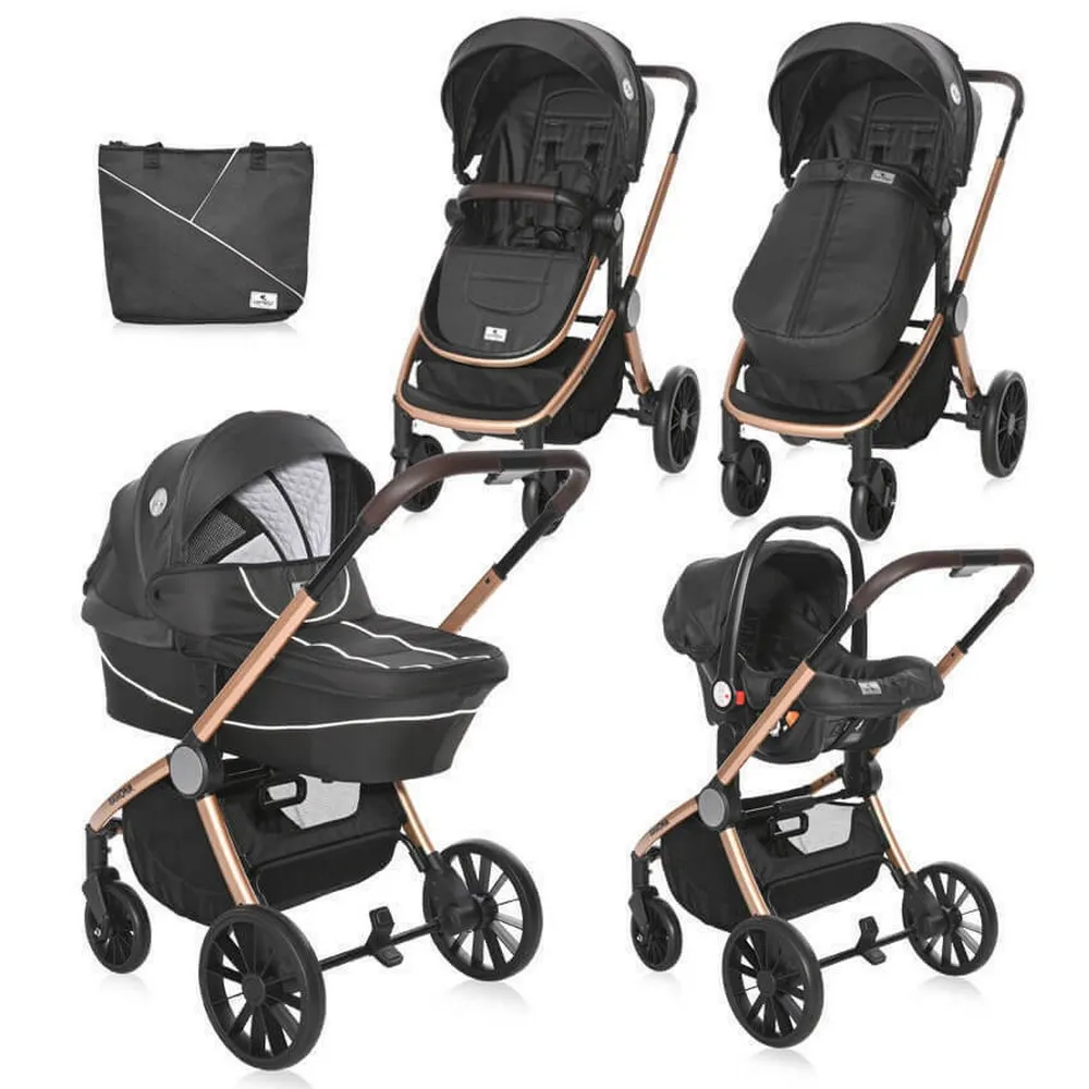 LORELLI KOLICA TRIO SISTEM RAMONA LUXE BLACK | Baby Park Internet prodavnica
